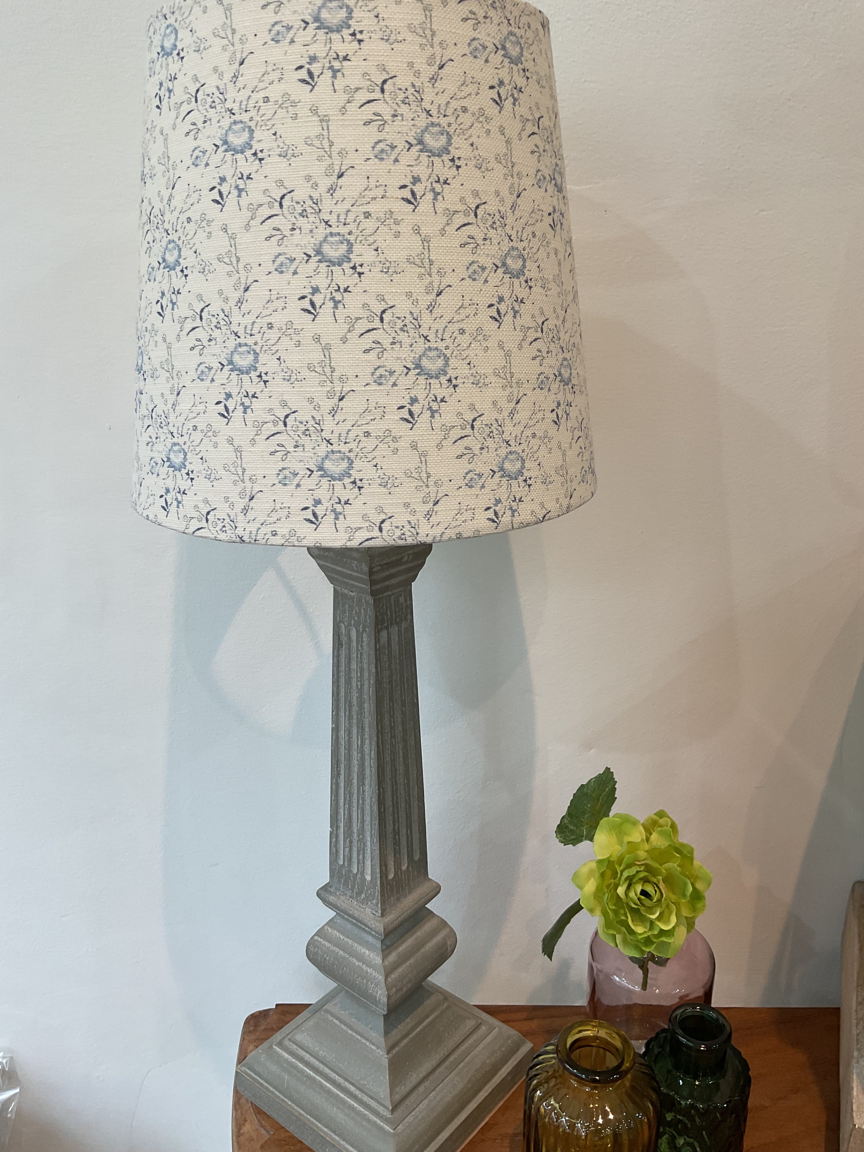 Lampbase - Nancy Light Grey Table Lamp base - 40cm high – Linen and Rose