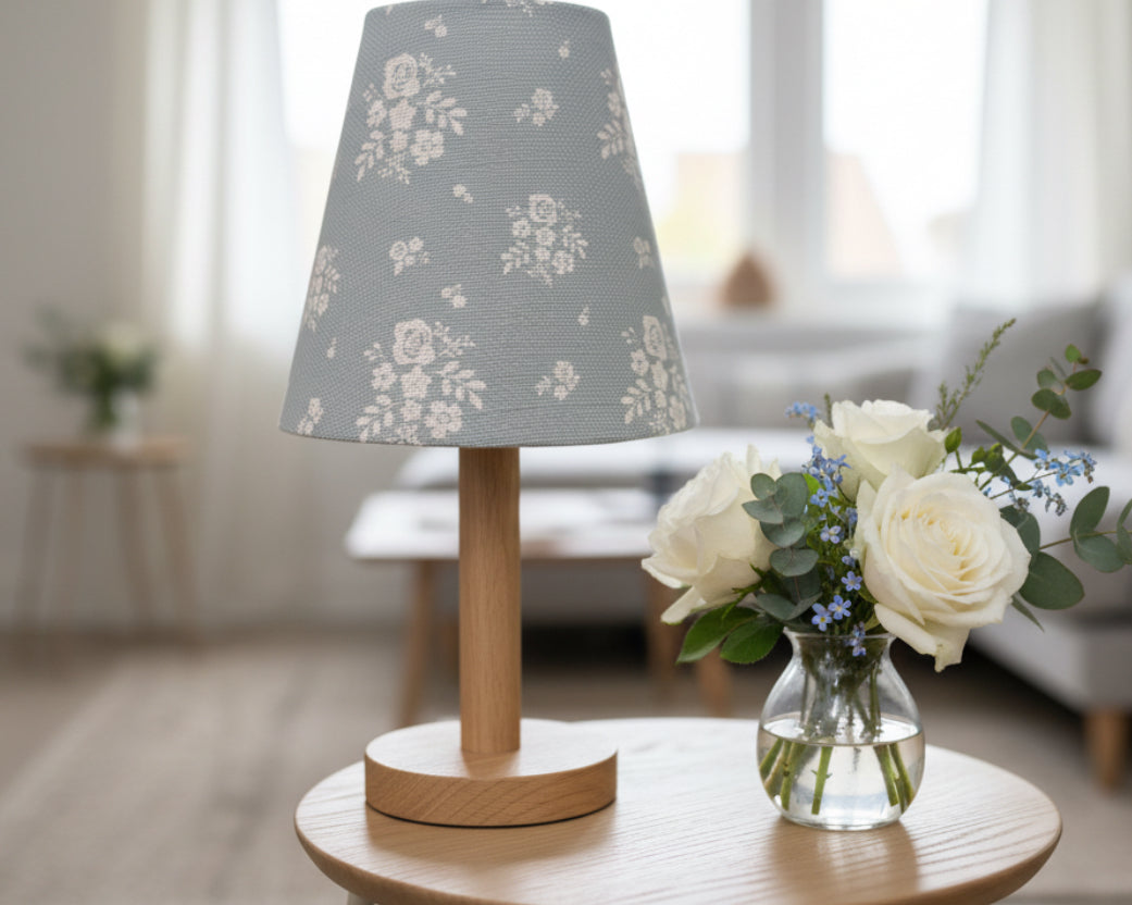 Candle Clip Lampshade - Damson linen - Duck Egg – Linen and Rose
